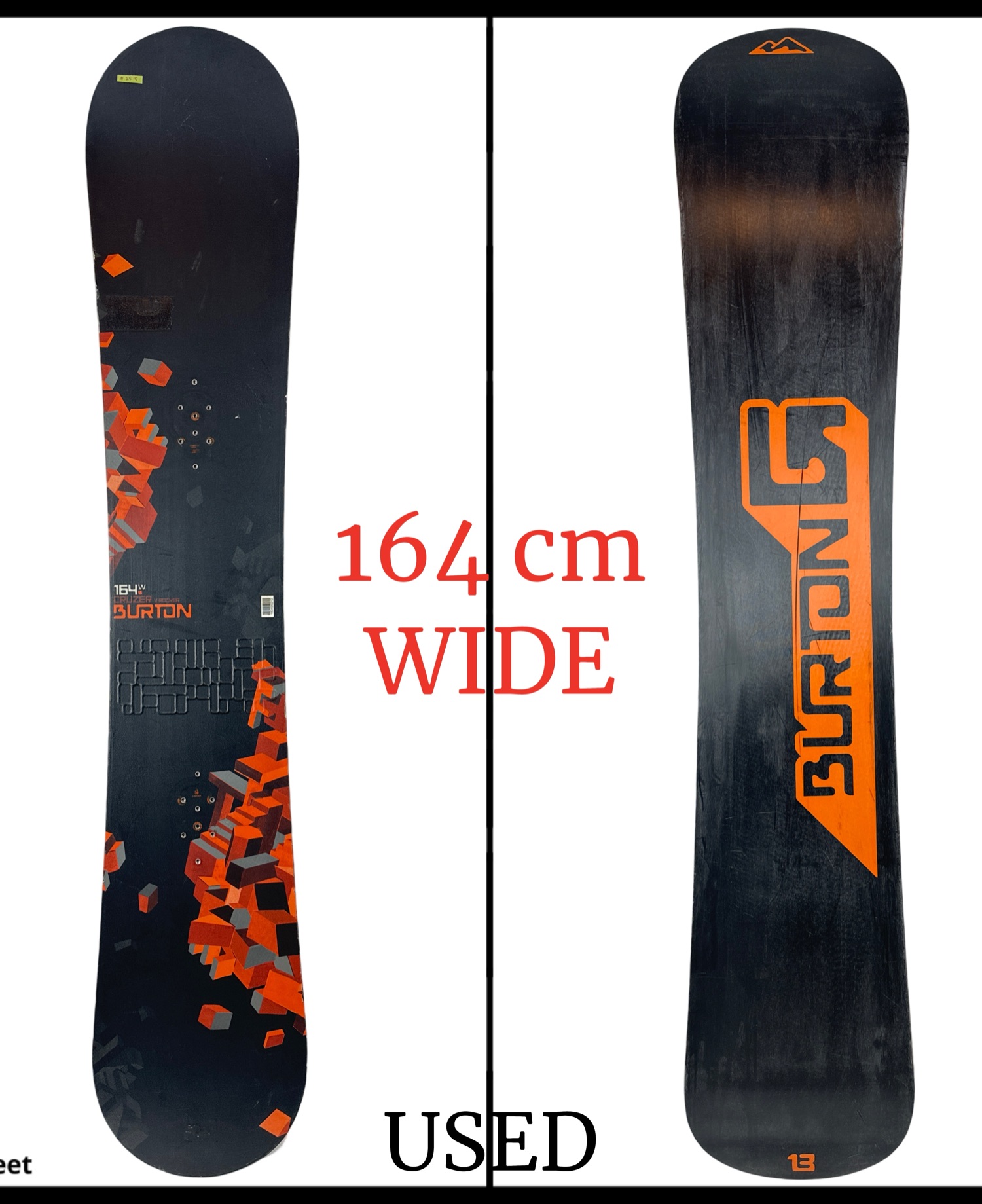 #2515 Burton Cruzer V Rocker Mens Snowboard Size 164 WIDE - Snowboards ...