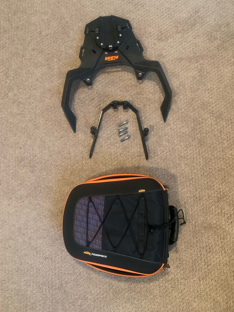 KTM Top Case Carrier AND Rear Bag 18L - Motorsport Accessories | SENDY