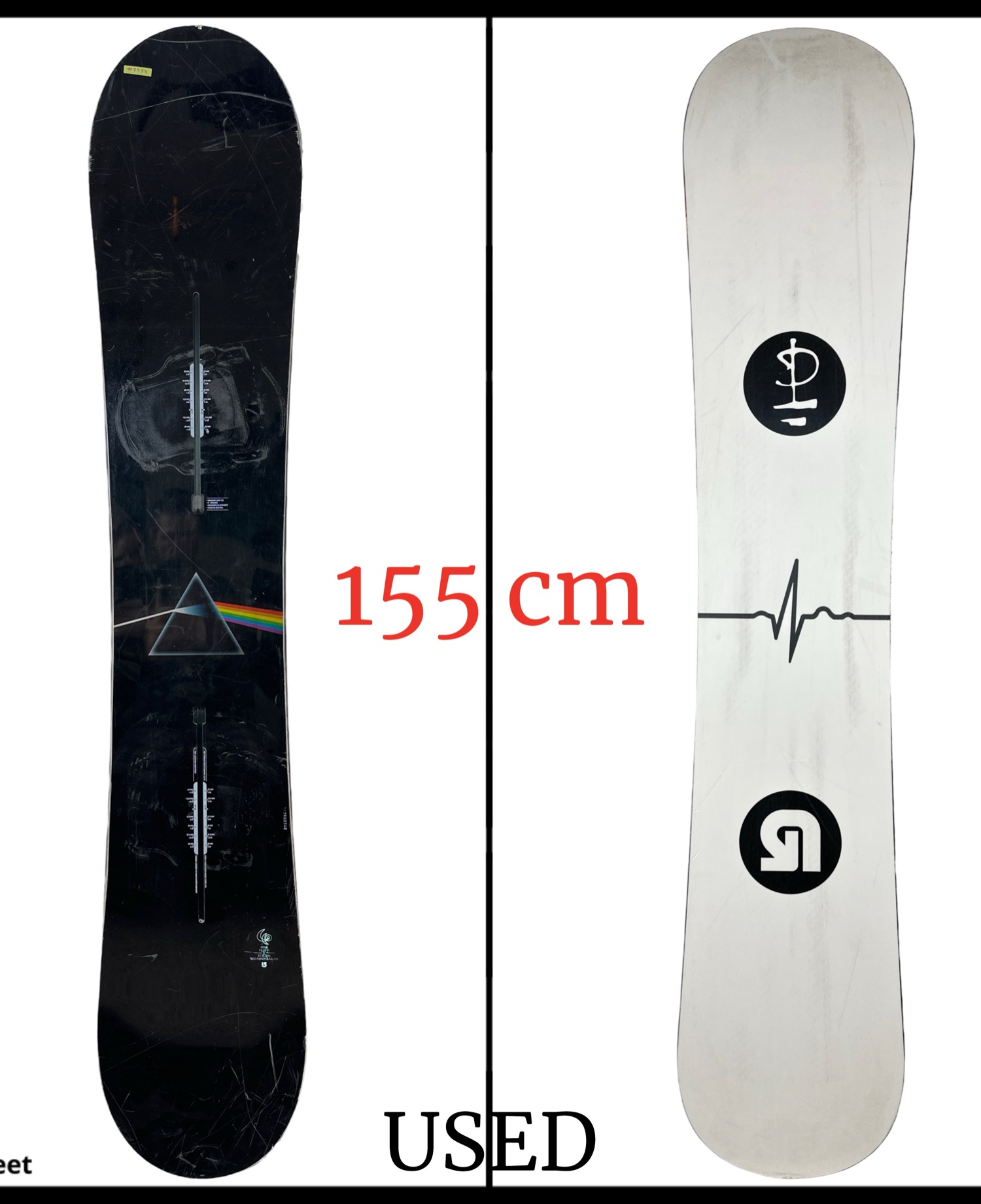 #2554 Burton Whammy Bar Dark Side of the Moon White Base 155 cm *READ ...