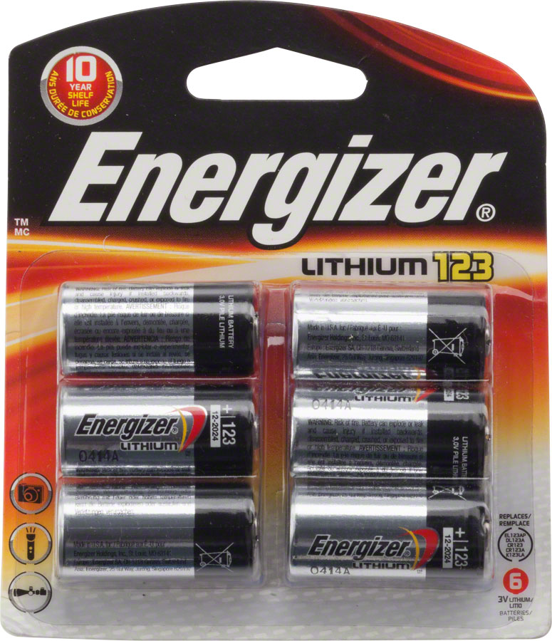 Energizer CR123 Lithium Cell, Blister pack of 6 - Batteries & Solar ...